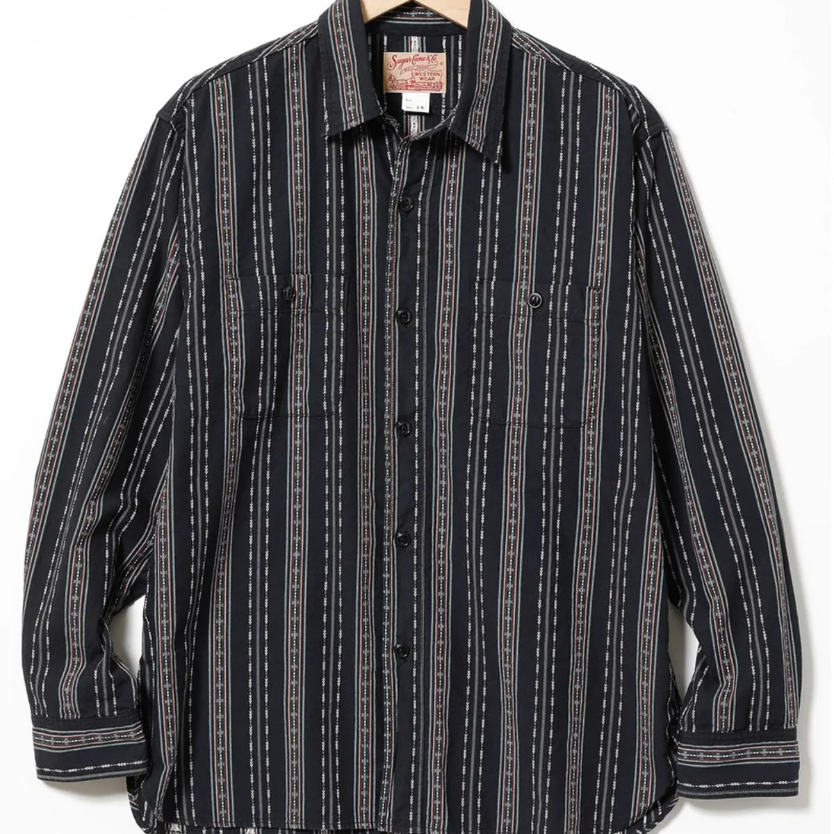Sugar Cane NATIVE AMERICAN DOBBY STRIPE WORK shirt – Blue Works Vintage ...