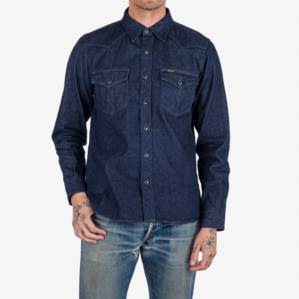 Iron Heart 12oz Selvedge Denim Western Shirt With Tonal Stitching - In ...
