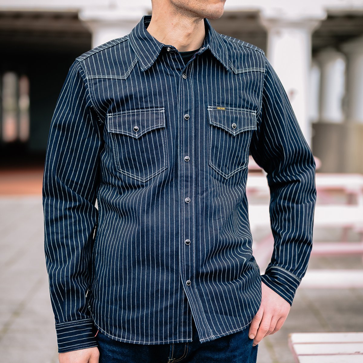 iron heart 12oz Wabash Western Shirt - Indigo – Blue Works Vintage ...